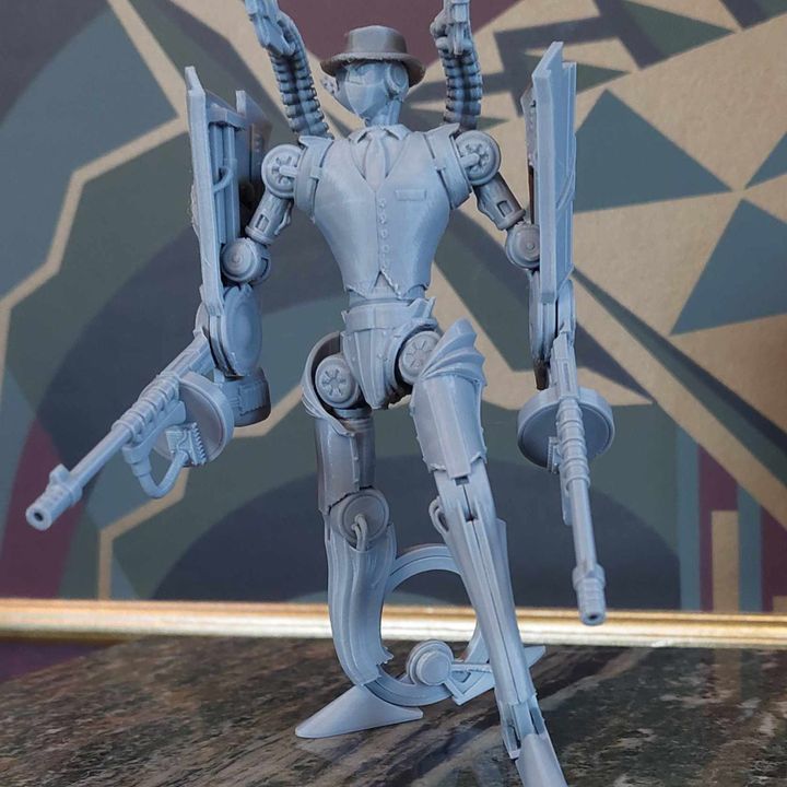 3D Printable Mafia Robot by SteamHunks