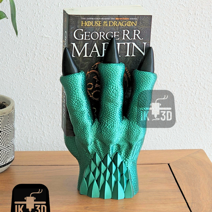 3D Printable Dragon Claw Book Holder / No Supports / 3MF Included by IK3D