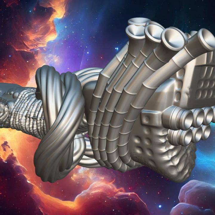 3D Printable Starship fusion Albator vs Hr Giger by david martin