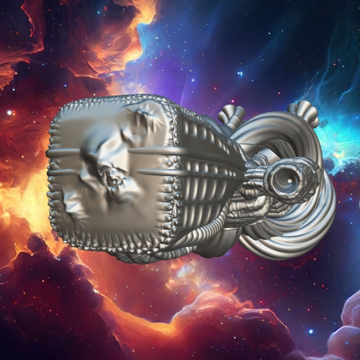 3D Printable Starship fusion Albator vs Hr Giger by david martin