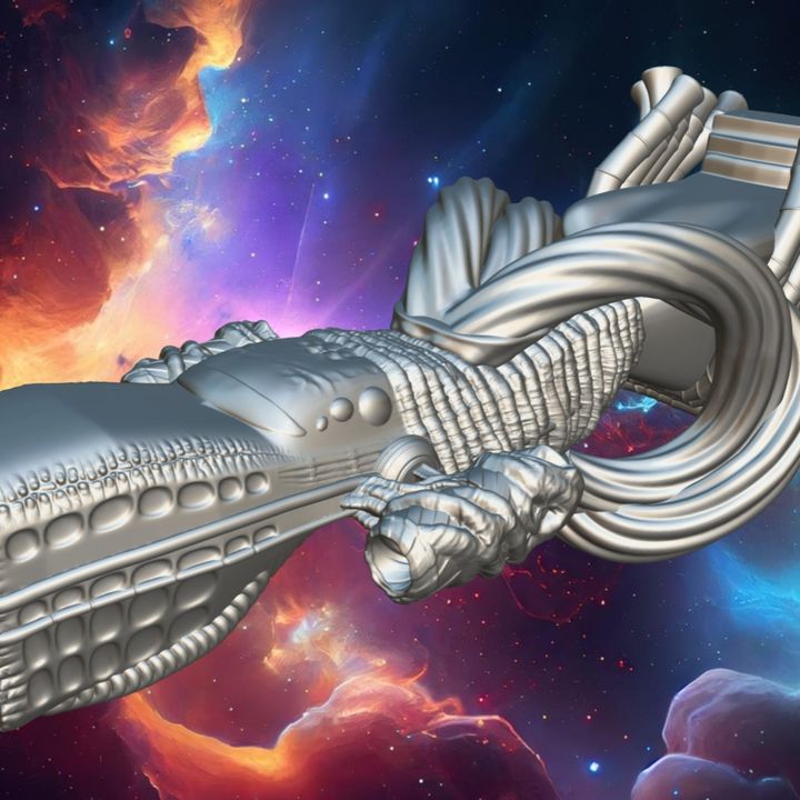 3D Printable Starship fusion Albator vs Hr Giger by david martin