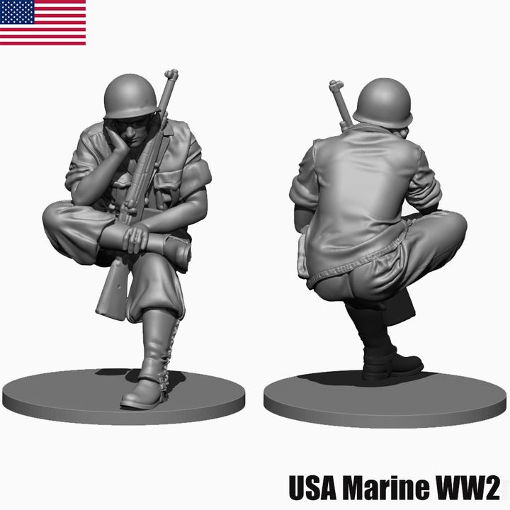 3D Printable USA Marine WW2 (Tribe) by Artofwar