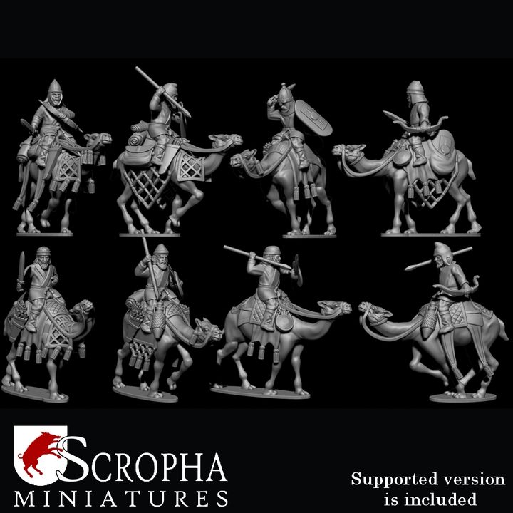 3D Printable Parthian light camel riders by Scropha Miniatures