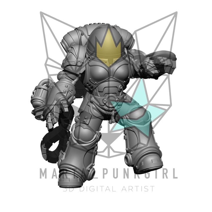 3D Printable Angry heavy GURL v2 by MartaPunkGirl