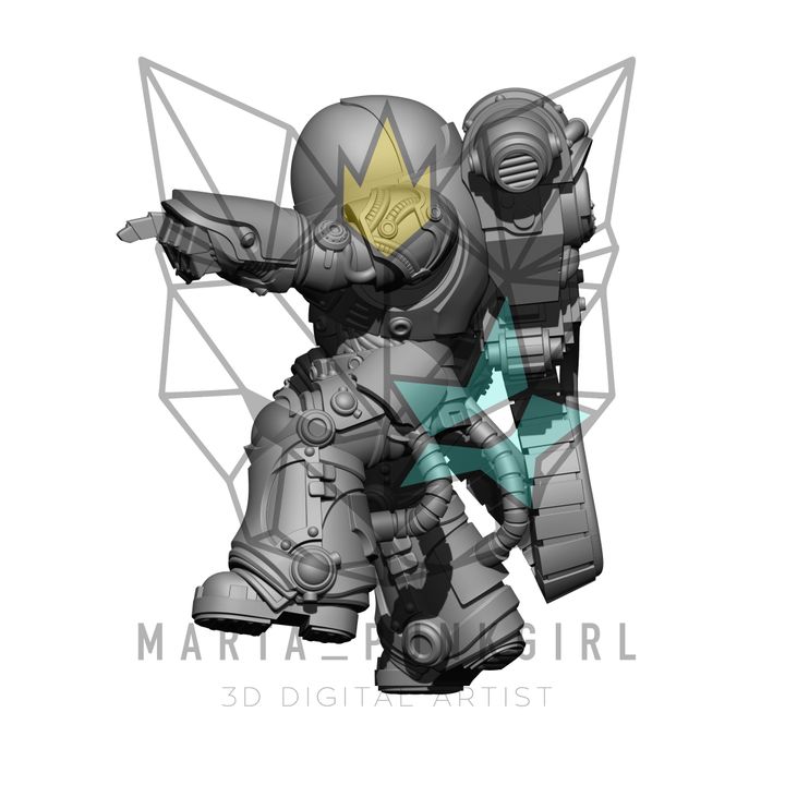 3D Printable Angry heavy GURL v2 by MartaPunkGirl