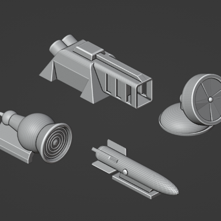 3D Printable Gaslands Weird Weapon Two Set by Michael Crossman