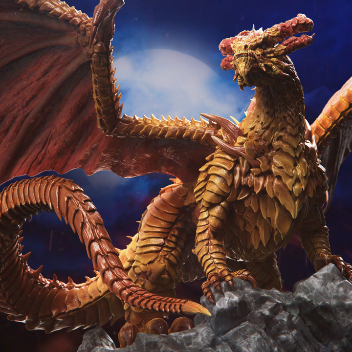 3D Printable Adult Gold Dragon by Aether and Alchemist