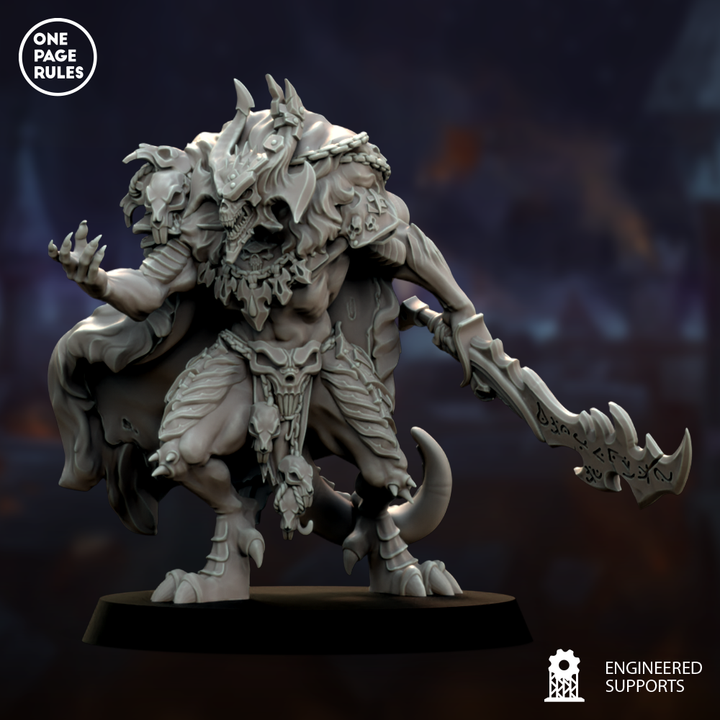 3D Printable War Daemons Last Tear Hero - Ironpride by One Page Rules