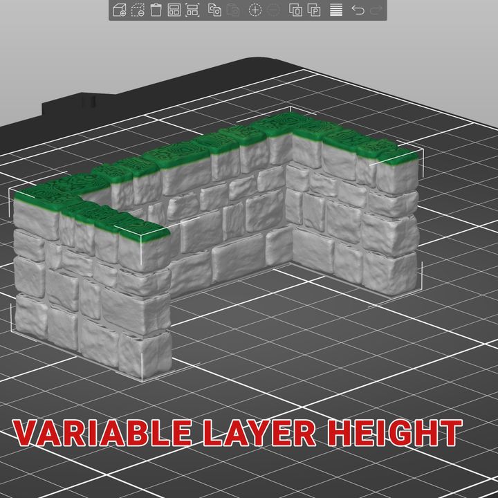 3D Printable Wall - Masonry - Mortared Stone - Straight 1x1 - 01.5 ...