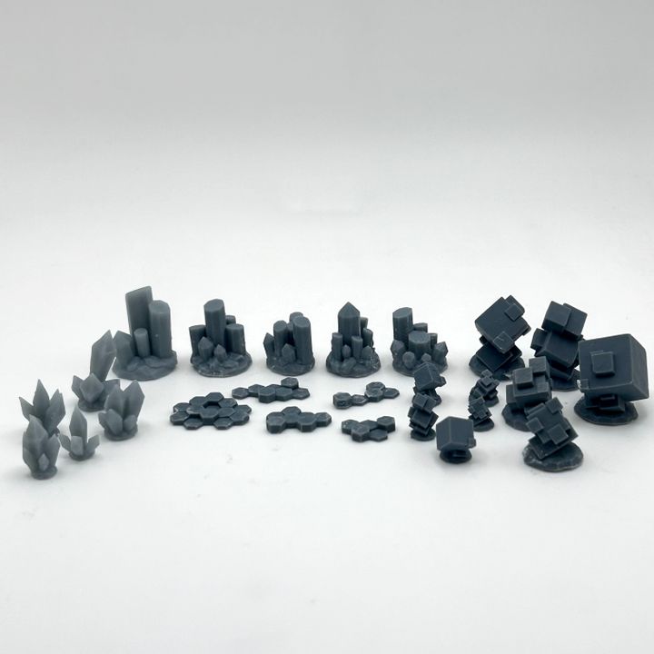 3D Printable Basing Bits - Crystal formations terrain by Hsprods Miniatures