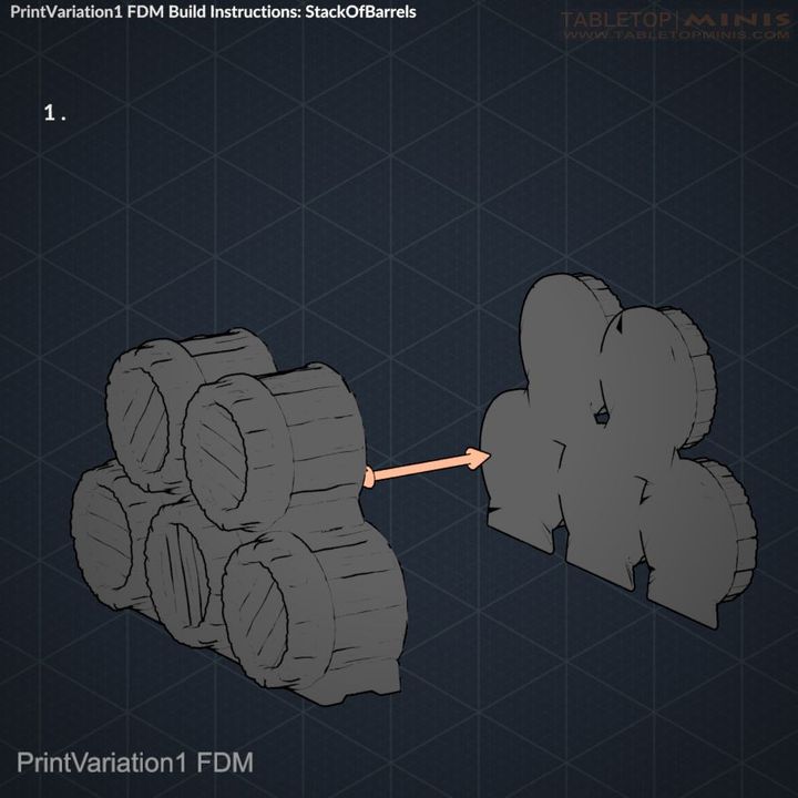 3D Printable Wooden Barrel Stack 2 by TableTopMinis