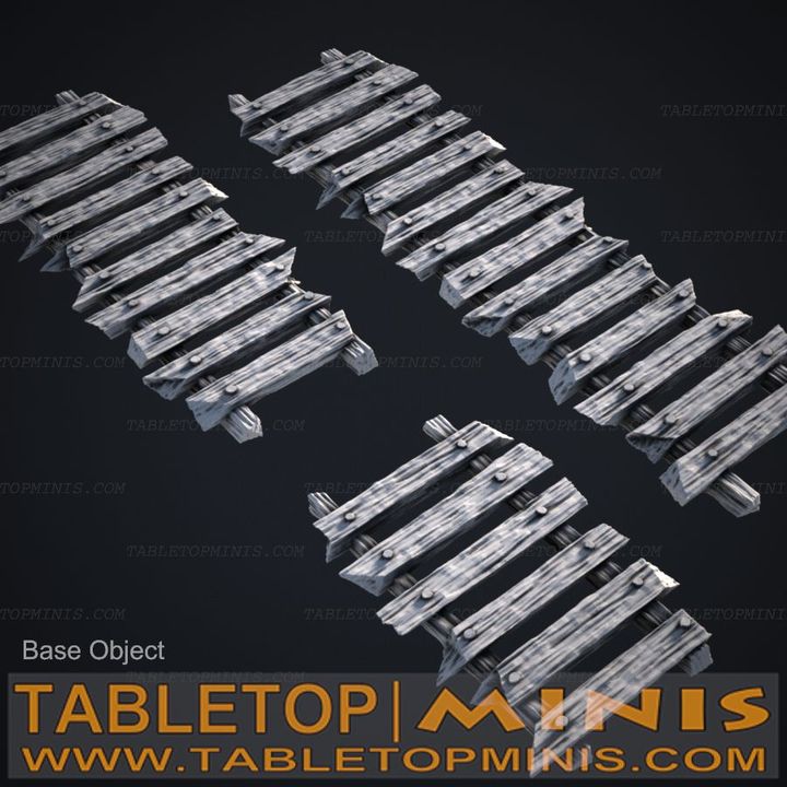 3D Printable Makeshift Wooden Bridge by TableTopMinis