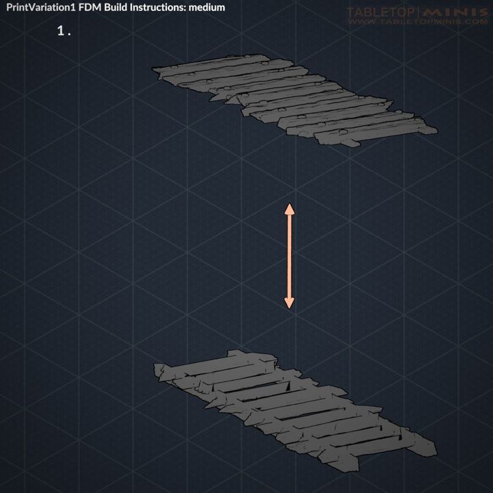 3D Printable Makeshift Wooden Bridge by TableTopMinis