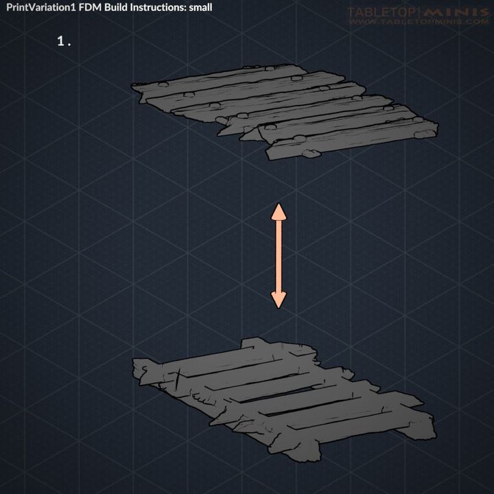 3D Printable Makeshift Wooden Bridge by TableTopMinis
