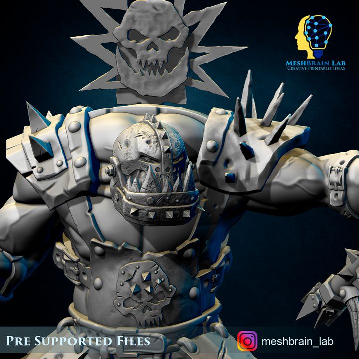 3D Printable Ork Tank Hunters Boss by MeshBrain Lab