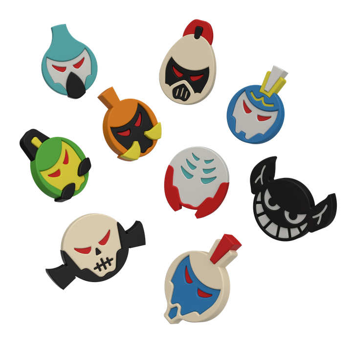 3D Printable Multicolor compatible Aspect Tokens by Tinker Junkie