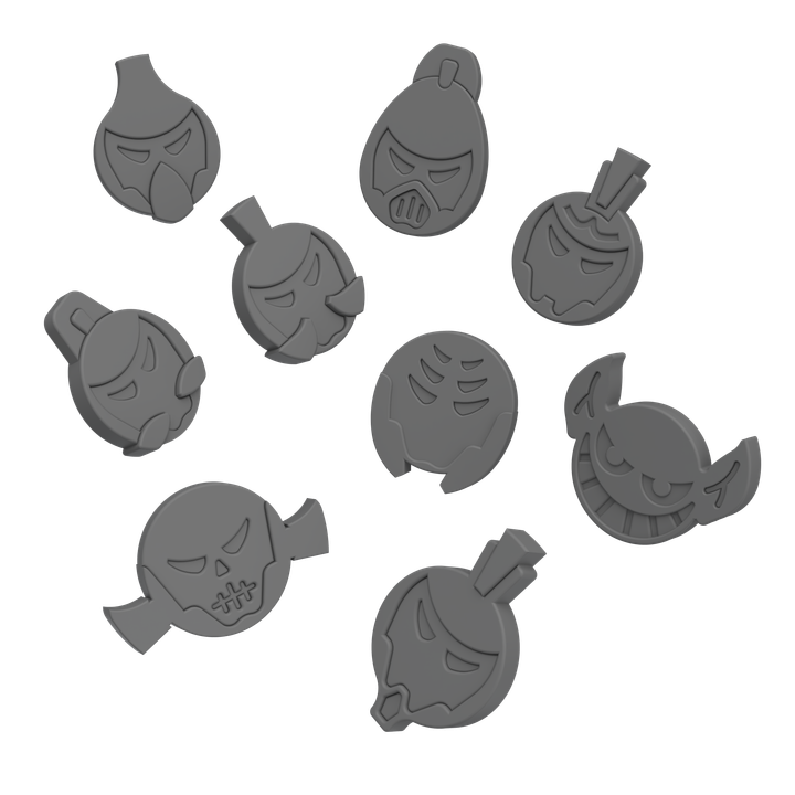 3D Printable Multicolor compatible Aspect Tokens by Tinker Junkie