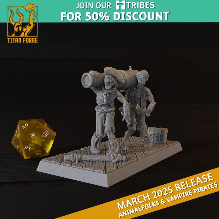 3D Printable Zombie Pirates - Animalfolks & Vampire Pirates - Titan ...