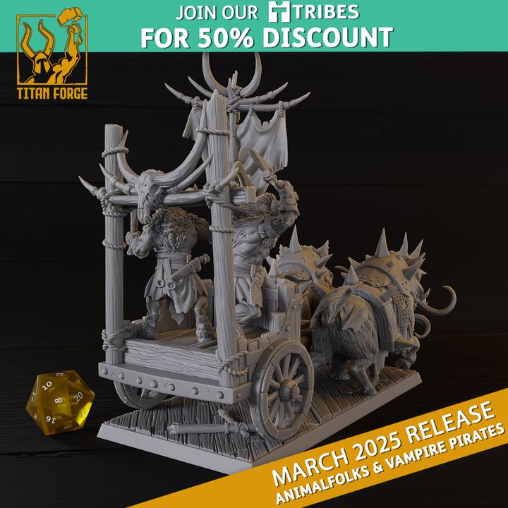 3D Printable Boar Chariot - Animalfolks & Vampire Pirates - Titan Forge ...