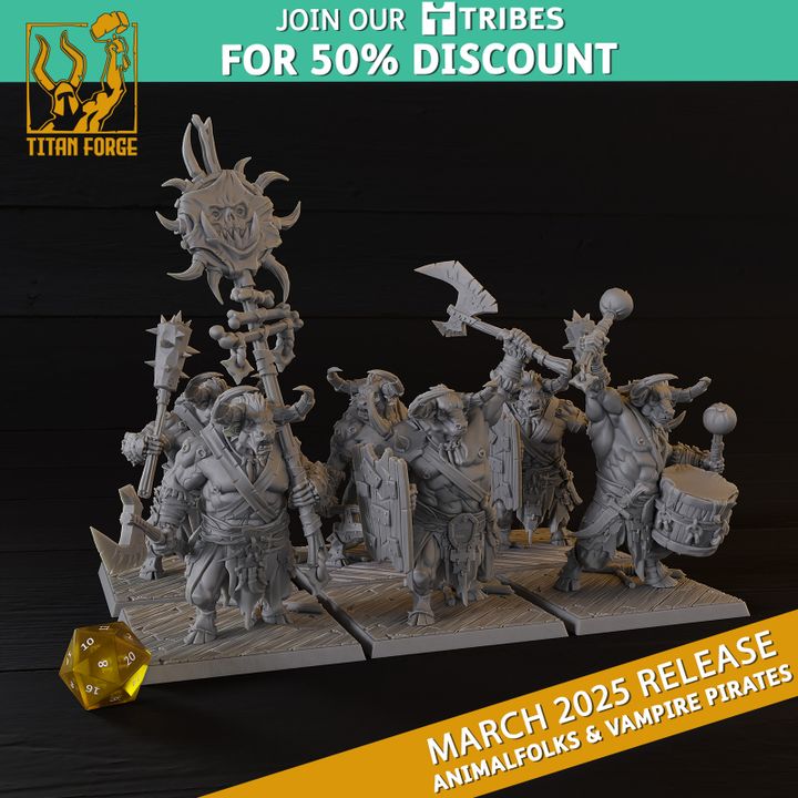 3D Printable Minotaur Herds Weapon and Shield - Animalfolks & Vampire ...