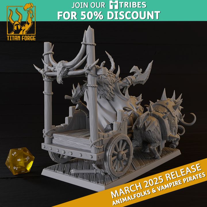 3D Printable Beast Lord on Chariot - Animalfolks & Vampire Pirates ...