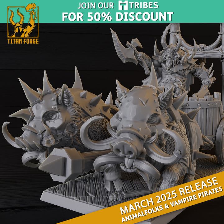 3D Printable Beast Lord on Chariot - Animalfolks & Vampire Pirates ...