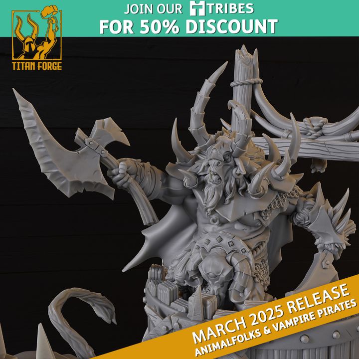 3D Printable Beast Lord on Chariot - Animalfolks & Vampire Pirates ...