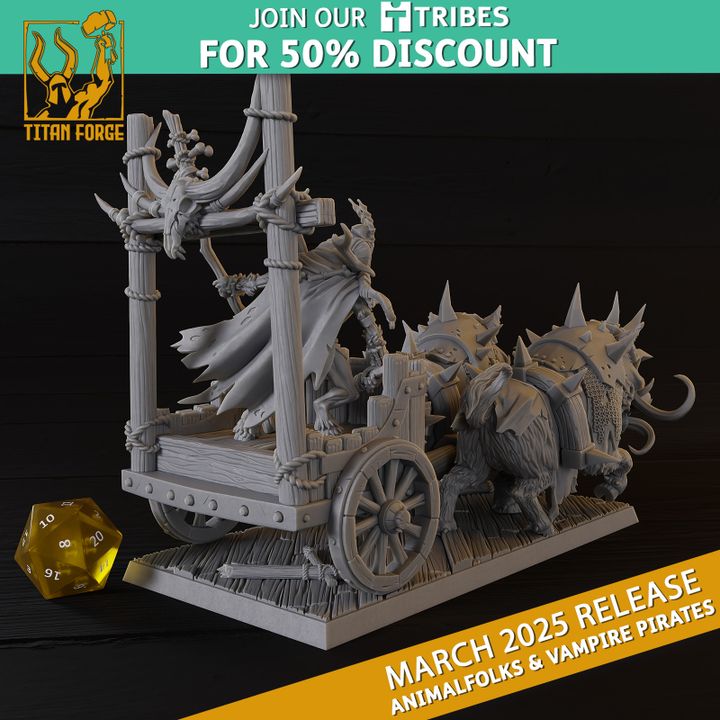 3D Printable Blind Shaman on Chariot - Animalfolks & Vampire Pirates ...