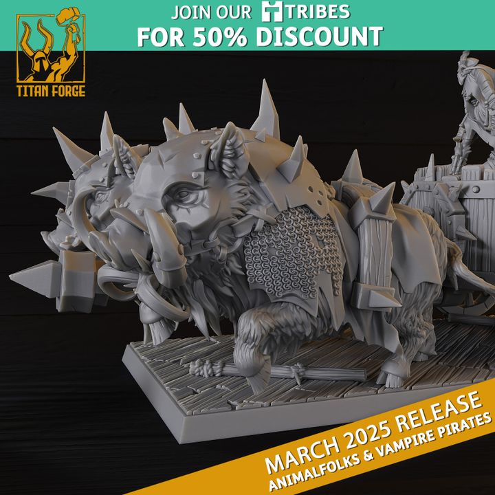 3D Printable Blind Shaman on Chariot - Animalfolks & Vampire Pirates ...