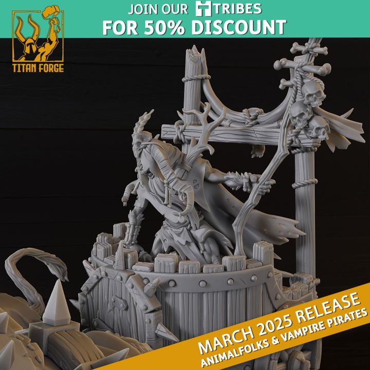 3D Printable Blind Shaman on Chariot - Animalfolks & Vampire Pirates ...