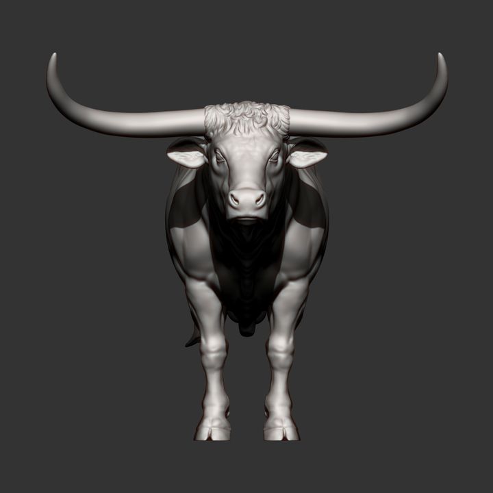 3D Printable Texas Longhorn by Alexander3dart
