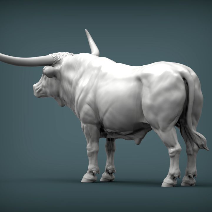 3D Printable Texas Longhorn by Alexander3dart
