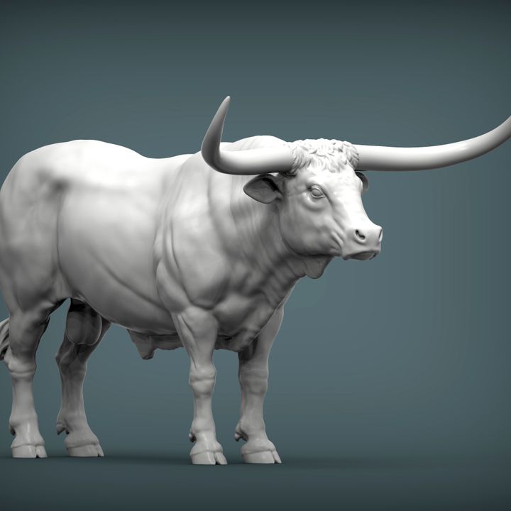 3D Printable Texas Longhorn by Alexander3dart