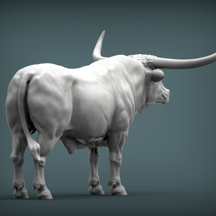 3D Printable Texas Longhorn by Alexander3dart