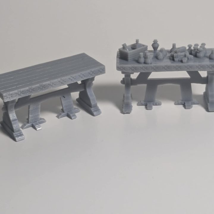 3D Printable 32mm Medieval Market Alchemist's Stall: Potions, Merchants ...