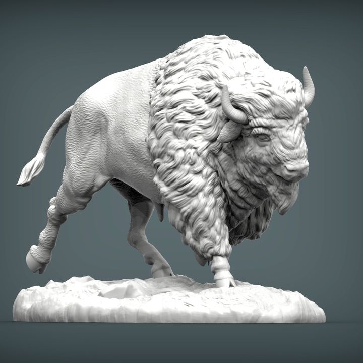3D Printable Bison is running by Alexander3dart