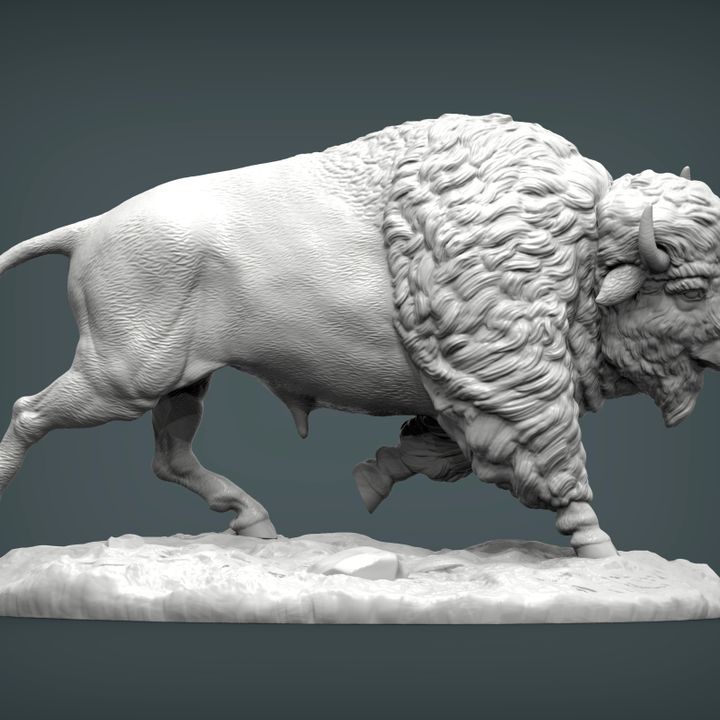 3D Printable Bison is running by Alexander3dart
