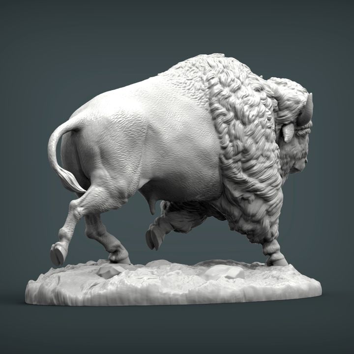 3D Printable Bison is running by Alexander3dart