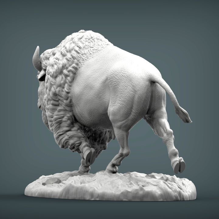 3D Printable Bison is running by Alexander3dart