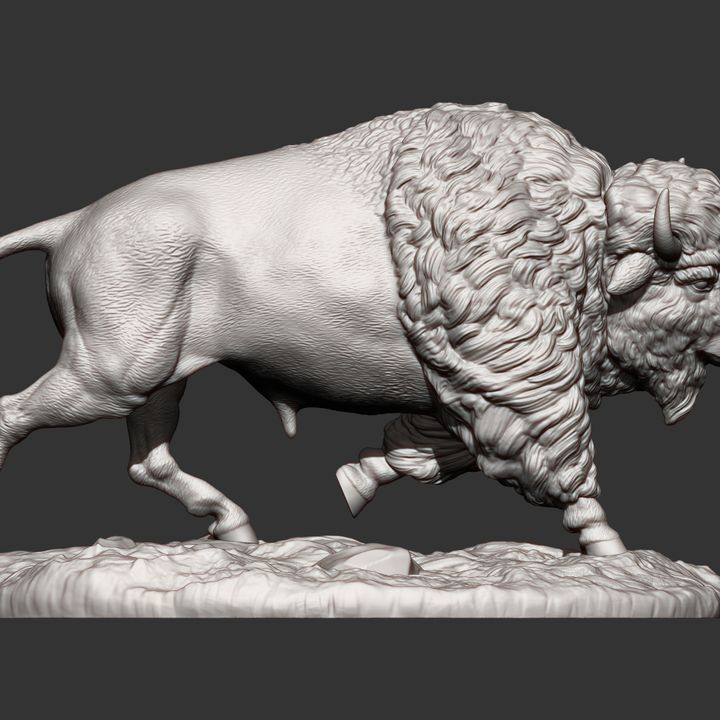 3D Printable Bison is running by Alexander3dart