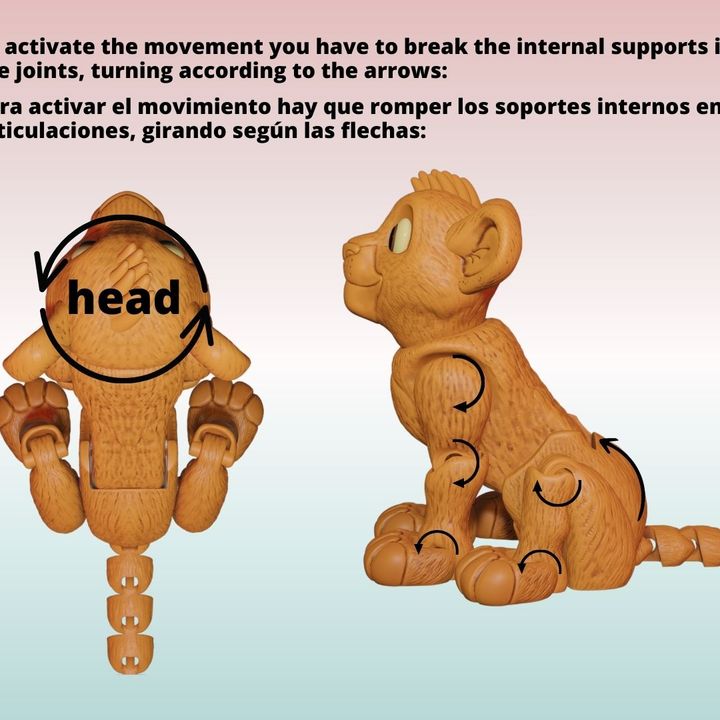 3D Printable FLEXI SIMBA by Aslan