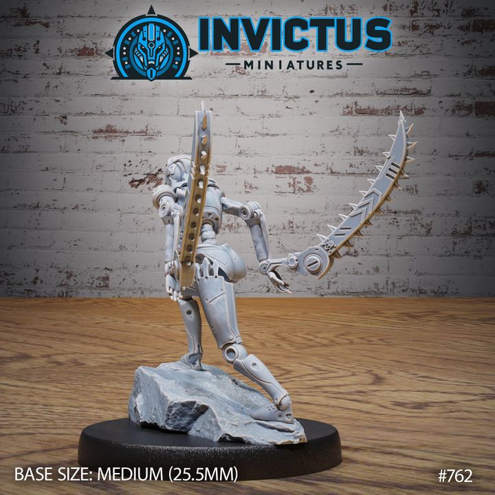 3D Printable Killer Bot Girl Stance / Sci-Fi Robot Soldier / Space ...