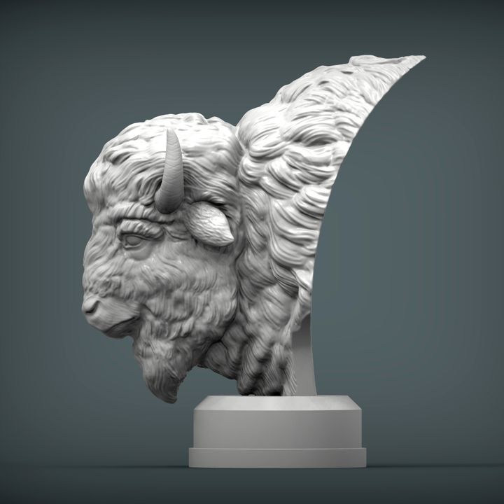3D Printable Bison bust by Alexander3dart
