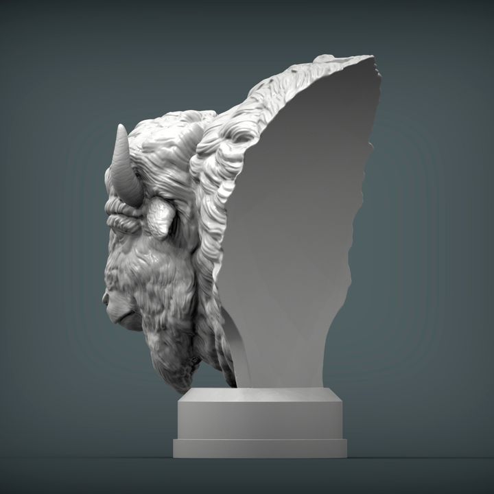 3D Printable Bison bust by AKUZMENKO