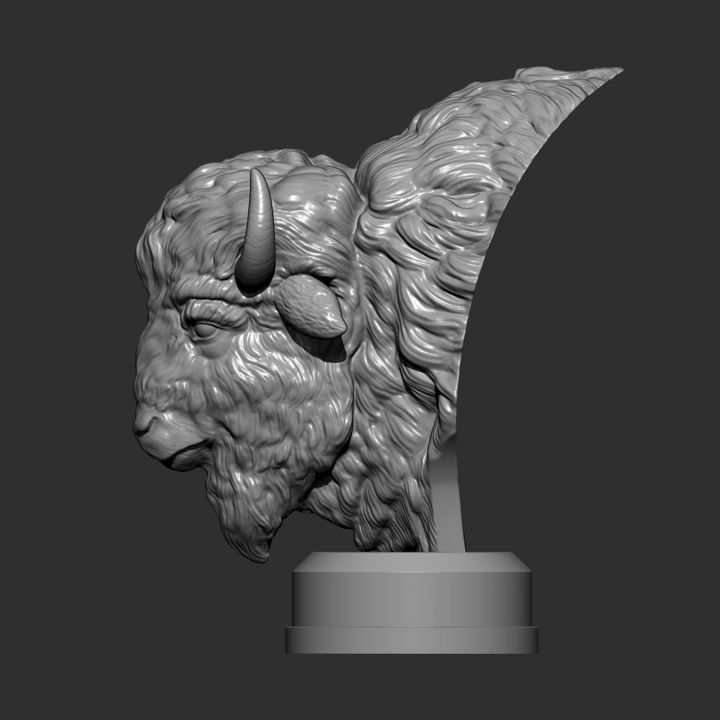 3D Printable Bison bust by AKUZMENKO