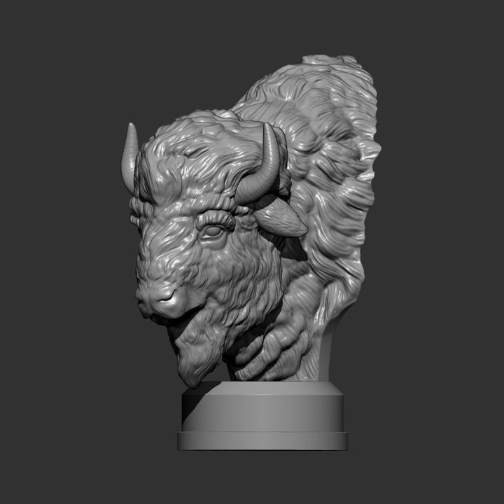 3D Printable Bison bust by AKUZMENKO
