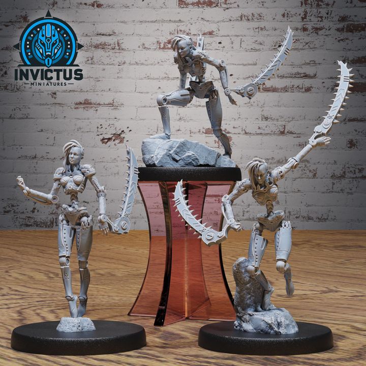 3D Printable Killer Bot Girl Set / Sci-Fi Robot Soldier / Space Battle ...