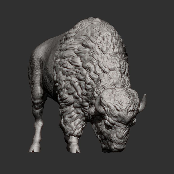 3D Printable Bison eats by Alexander3dart