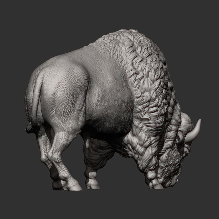 3D Printable Bison eats by Alexander3dart