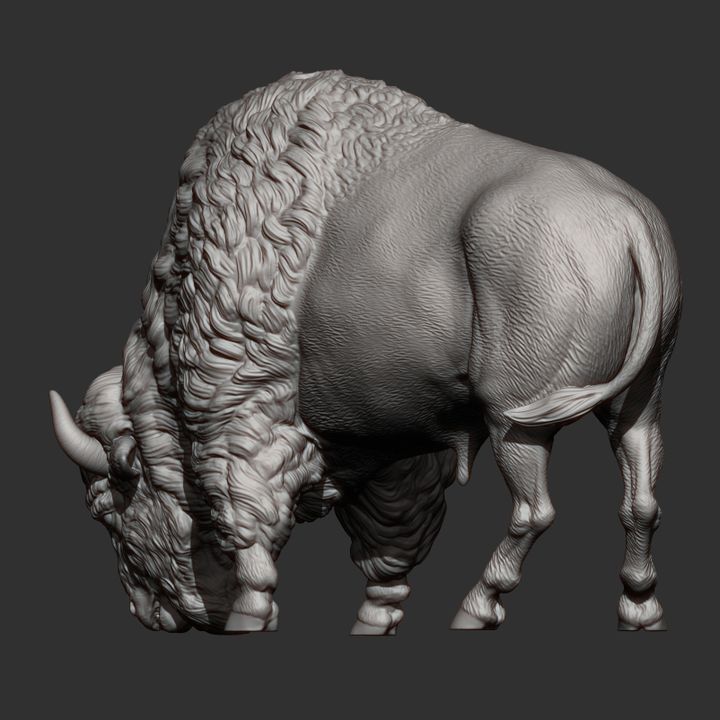 3D Printable Bison eats by Alexander3dart